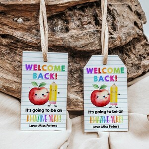 Editable Welcome Back to School Tag Template, Printable First Day of ...