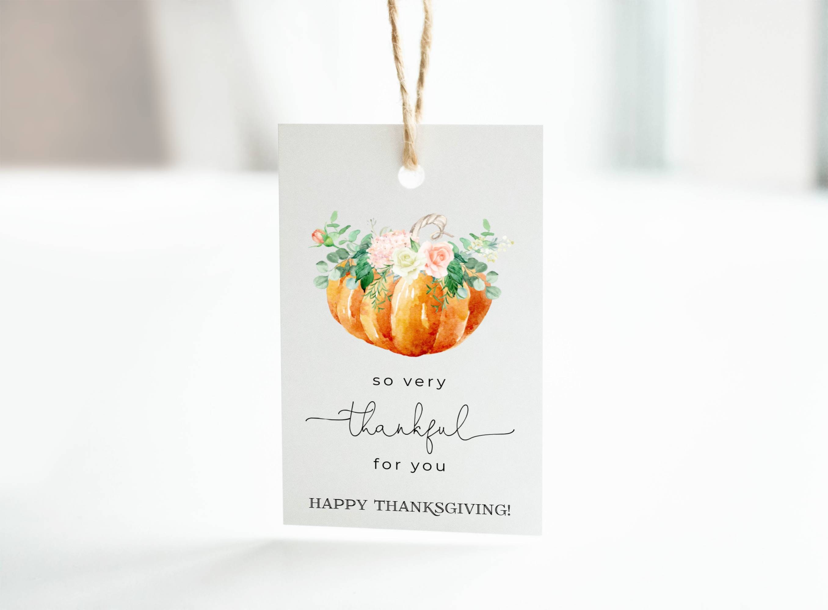 Printable Thanksgiving Favor Tags Peach Floral Gift Tags | Etsy