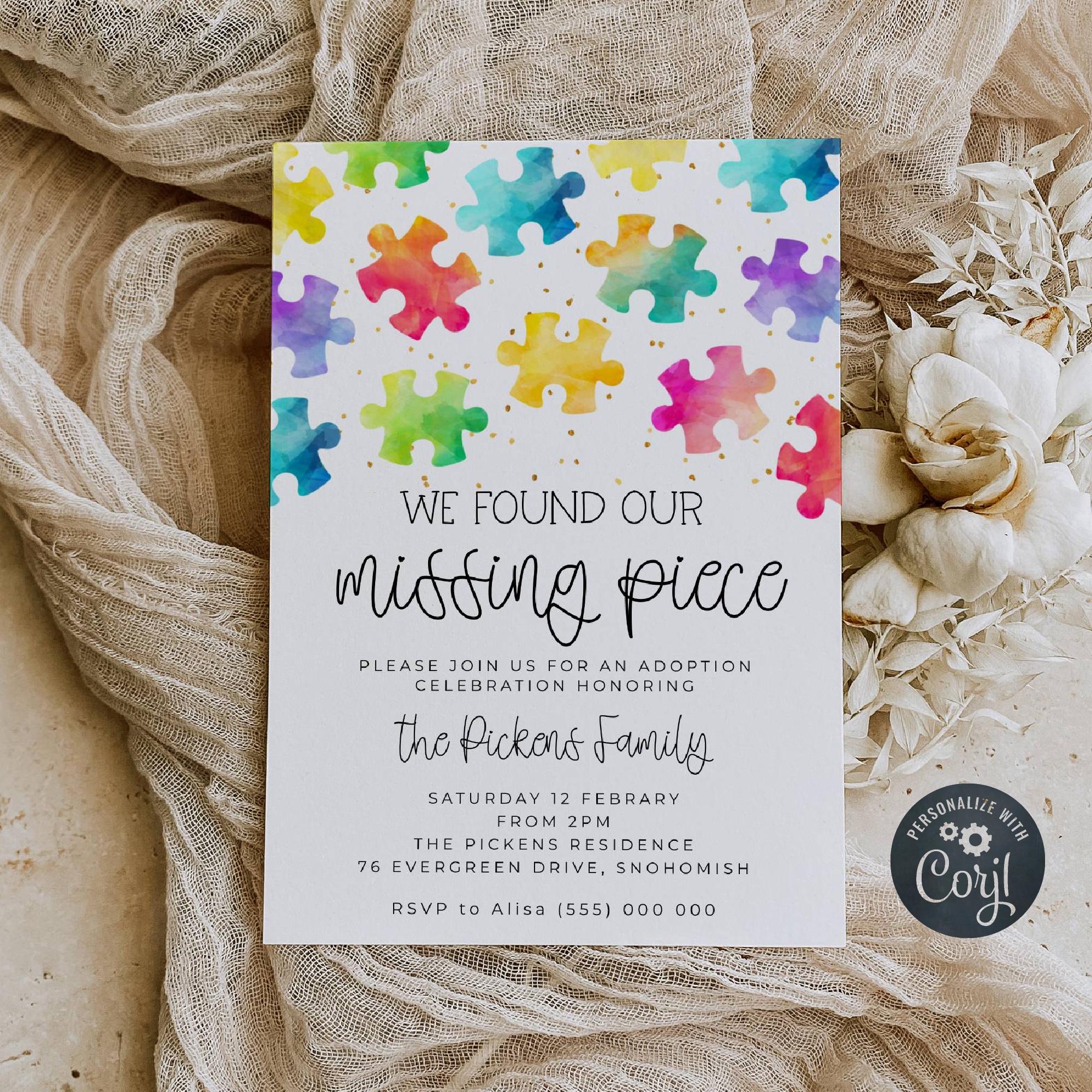 Puzzle Invitations Layout