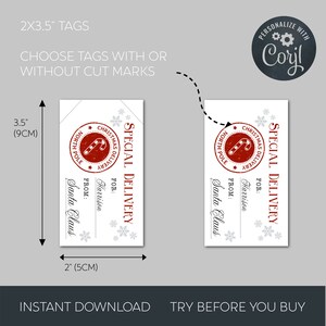 Printable Christmas Special Delivery Tag Template, Editable Santa North ...