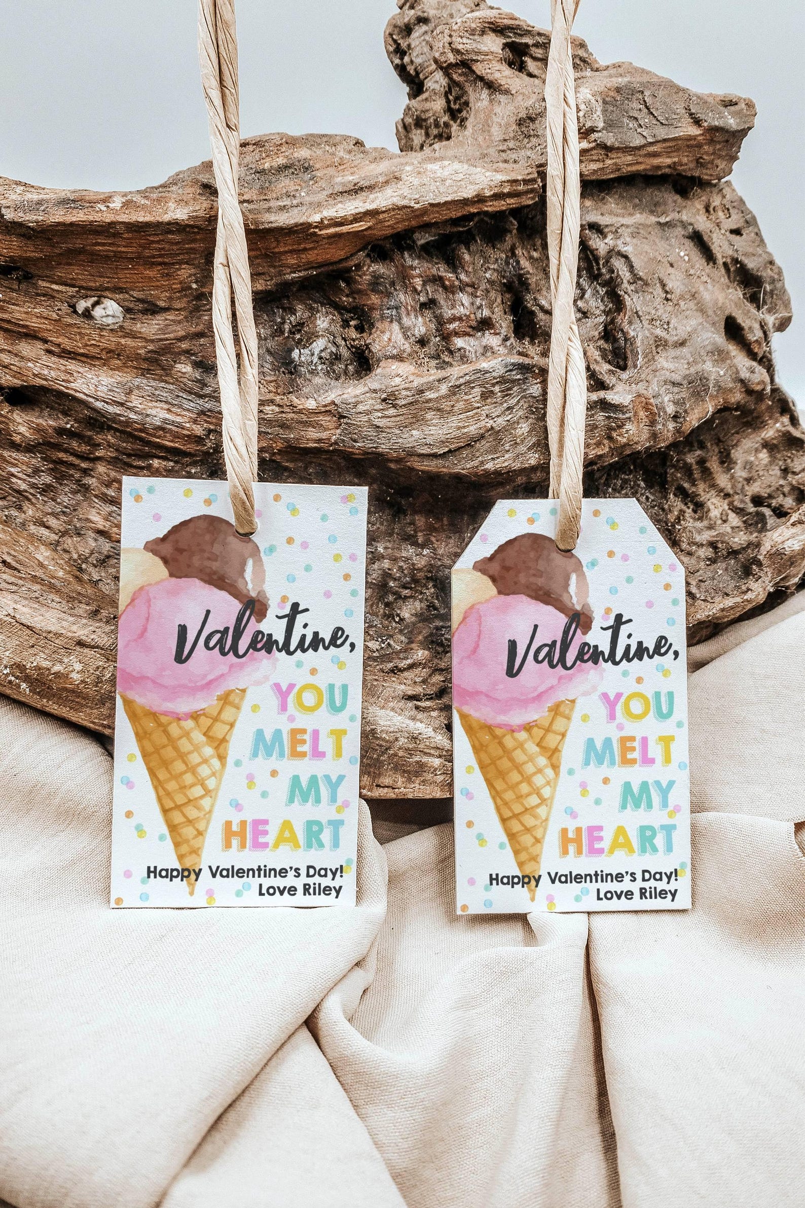 Ice Cream Valentine's Day Gift Tag Template, Printable You Melt My ...