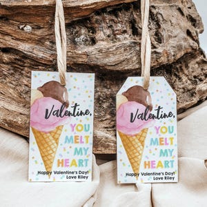 Ice Cream Valentine's Day Gift Tag Template, Printable You Melt My ...