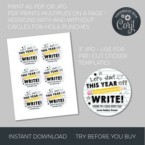 Back to School Pencil Round Gift Tag Template, Printable Let's Start ...