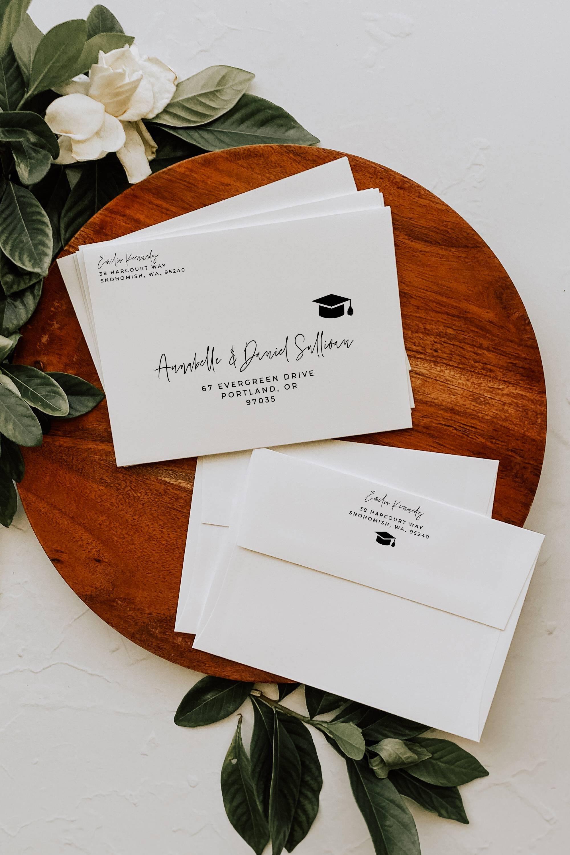 Graduation Envelope Address Template, Printable Modern Grad Party ...