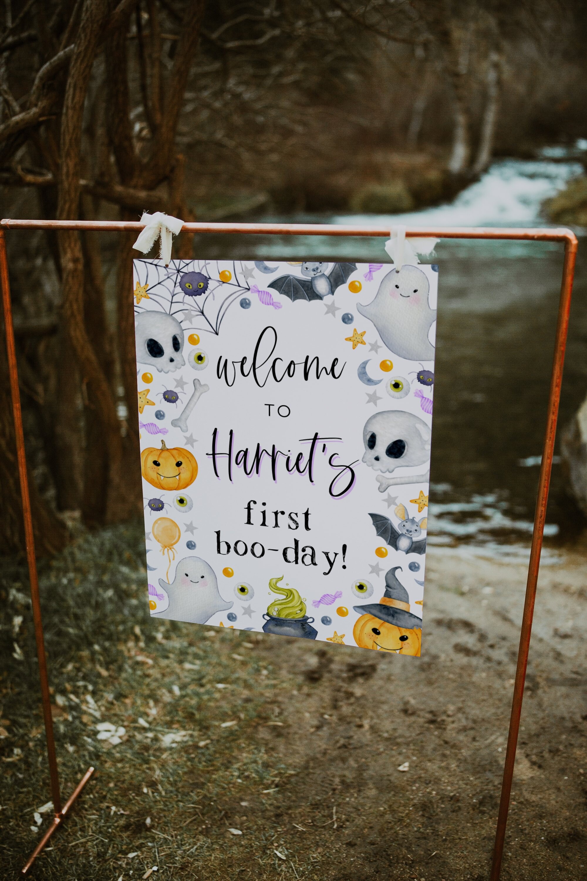 Halloween Birthday Party Welcome Sign Template, Printable Spooky One ...