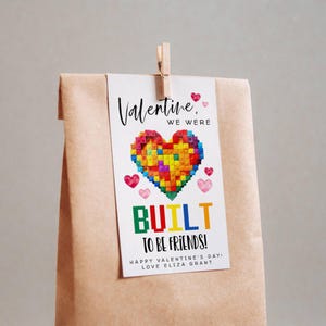 Built to Be Friends Valentine Gift Tag Template, Printable Building ...