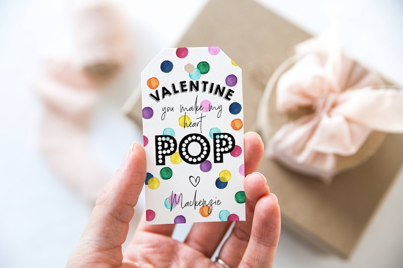 Valentine's Day Pop It Gift Tag Template Printable You | Etsy