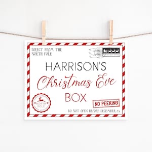 Editable Christmas Eve Box Label Template, Printable Holiday Tradition ...