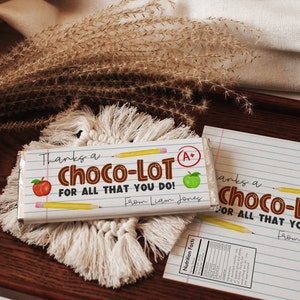 Teacher Appreciation Chocolate Bar Wrapper Template, Printable Thanks A ...
