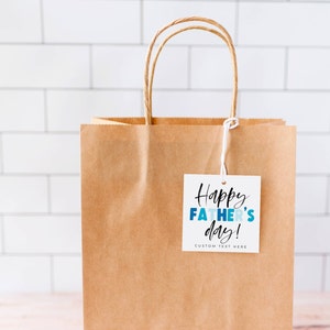 Happy Father's Day Gift Tag Template, Printable Square Favor Tag for ...