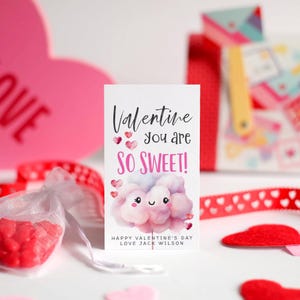 Cotton Candy Valentine's Day Gift Tag Template, Printable You Are so ...