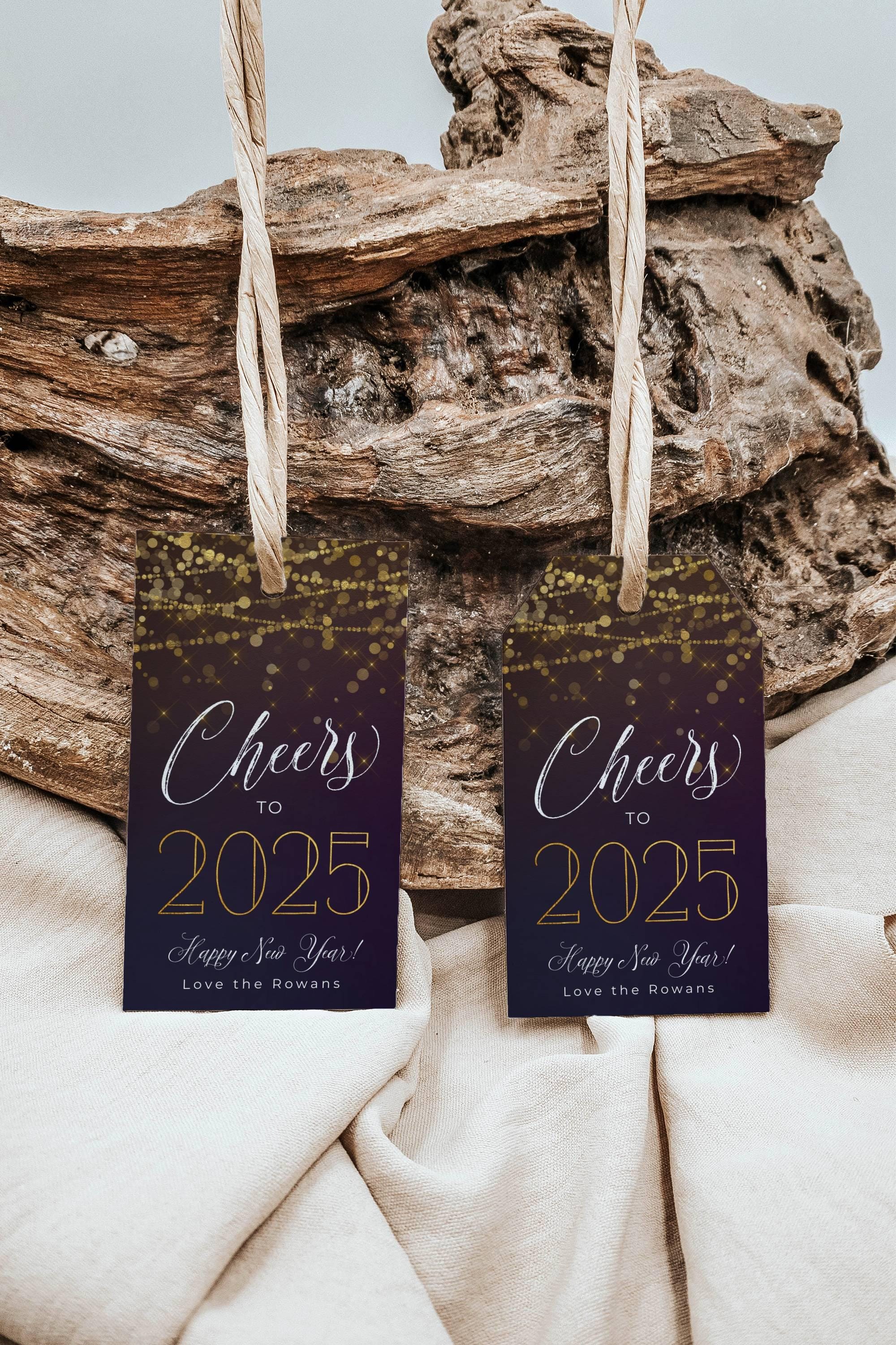 New Year's Eve Gift Tag Template, Printable Cheers to 2026 NYE Favor ...