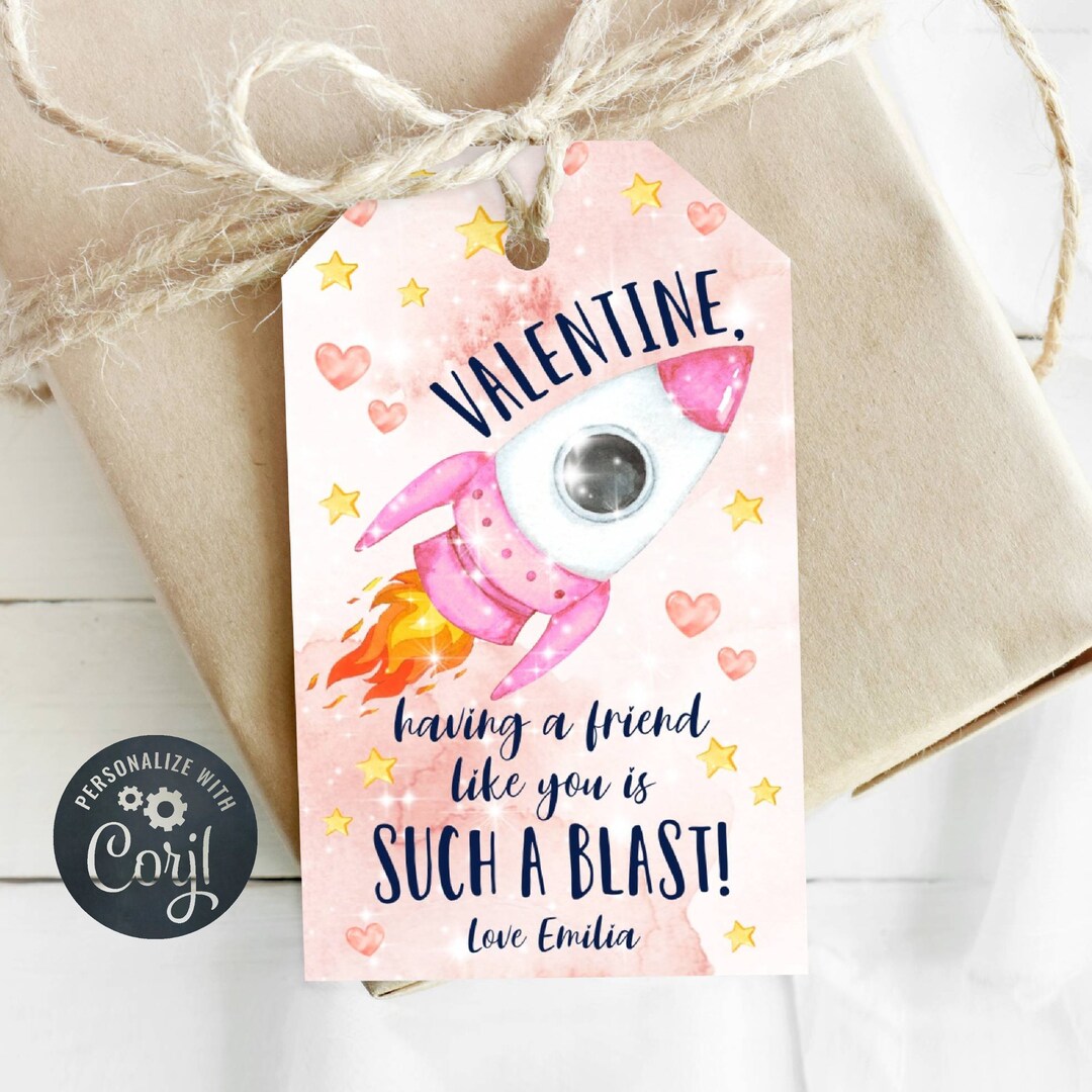 Valentine's Day Space Gift Tag Template, Printable Having A Friend Like ...