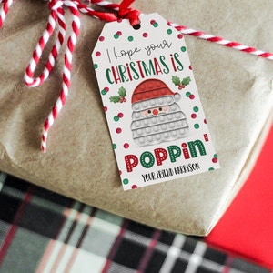 Christmas Pop It Gift Tag Template, Printable Poppin' Christmas Fidget ...