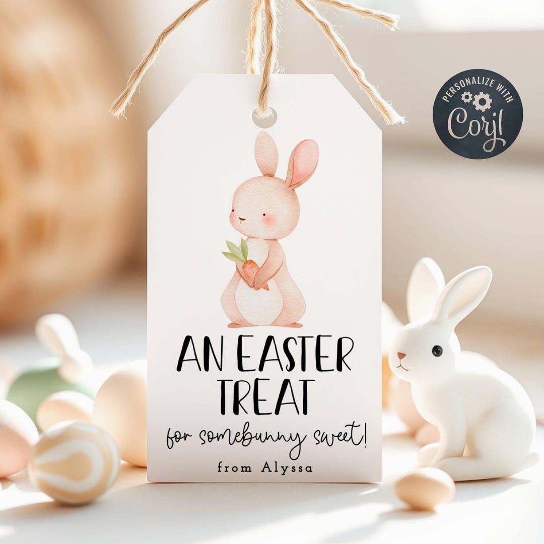 Easter Bunny Printable Gift Tag Template, an Easter Treat for Some ...