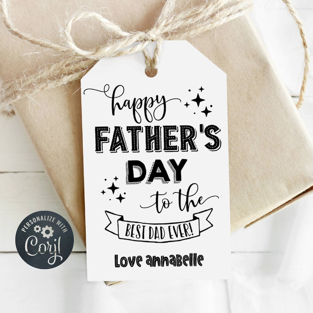 Father's Day Gift Tag Template, Printable Fathers Day Favor Tag, Happy ...