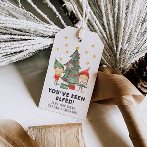 Editable You've Been Elfed Christmas Gift Tag Template, Printable ...