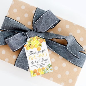 Mother's Day Honey Bee Gift Tag Template, Printable Mothers Day Favor ...
