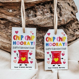 Chip Chip Hooray Valentine's Day Gift Tag Template, Printable Bag of ...