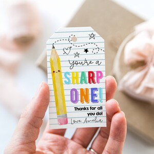 Teacher Appreciation Pencil Gift Tag Template, Printable You're A Sharp ...