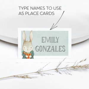 Editable Easter Food Label Template, Printable Easter Bunny Buffet Tent ...