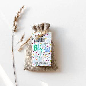 Valentine's Day Bubbles Gift Tag Template, Printable You Blow Me Away ...