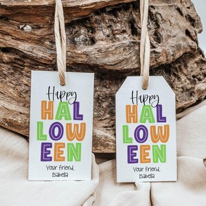 Happy Halloween Gift Tag Template, Printable Class Halloween Favor Tags ...