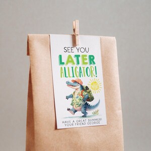 See You Later Alligator Gift Tag Template, Editable Last Day of School ...