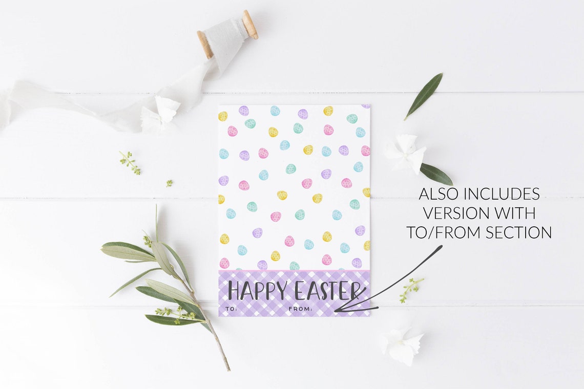 Printable Easter Eggs Mini Cookie Card Colorful Easter Eggs - Etsy