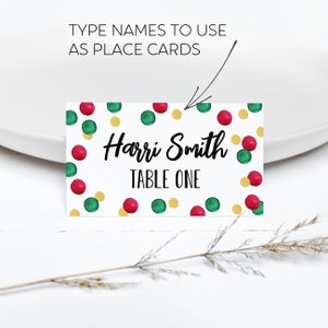 Editable Christmas Buffet Label Template, Printable Holiday Party Food ...