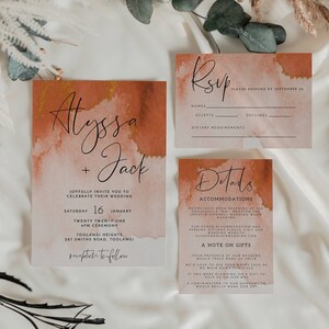 Large Wedding Bundle Rust & Gold Wedding Invitation Bundle | Etsy