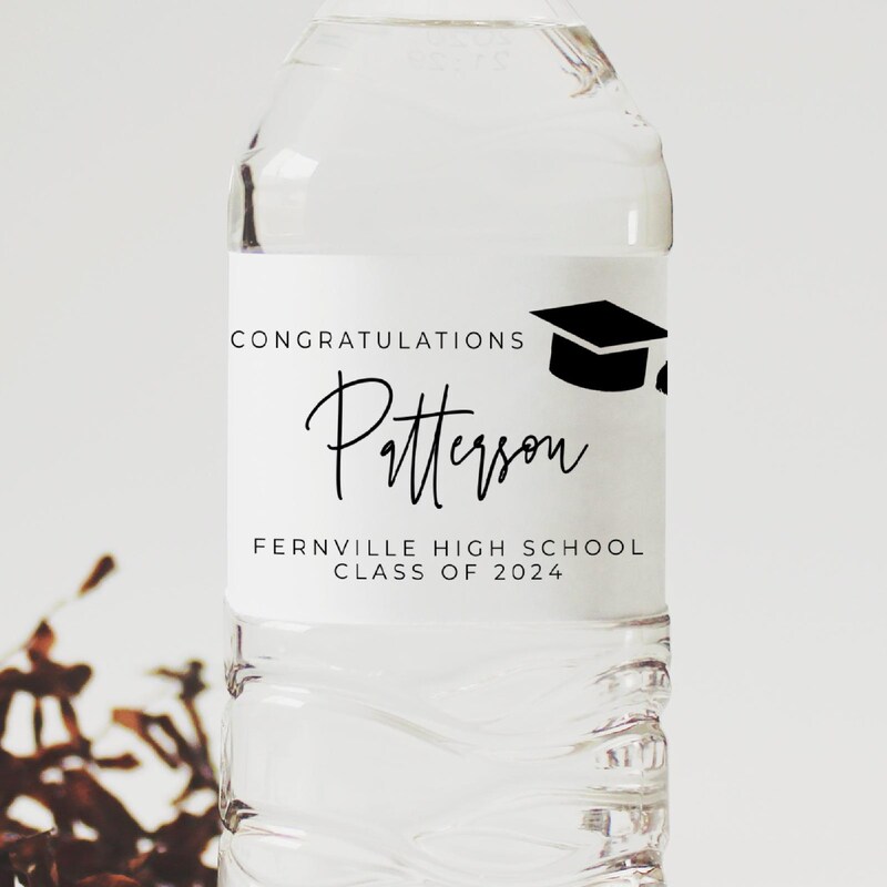 Graduation Water Bottle Label - Etsy
