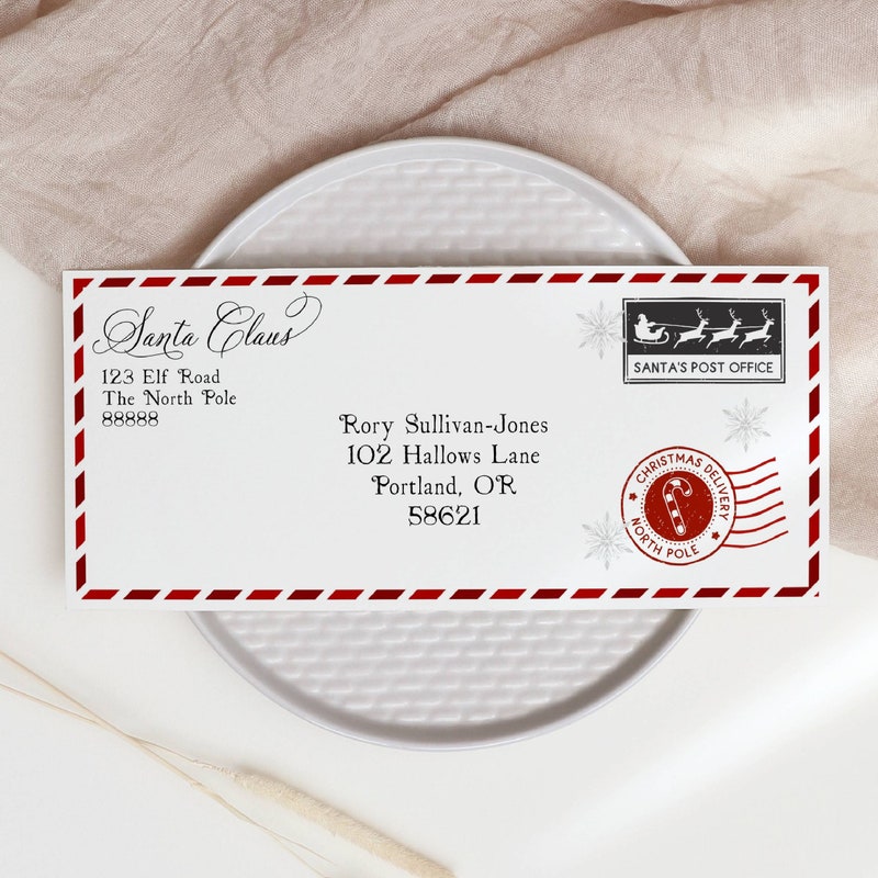 Christmas #10 Envelope Template - Etsy