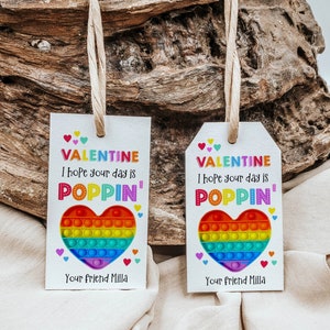 Valentine Pop It Gift Tag Template, Printable Poppin Valentine's Day ...