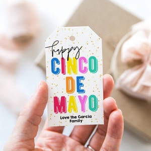 Happy Cinco De Mayo Gift Tag Template, Printable 5th of May Favor Tags ...