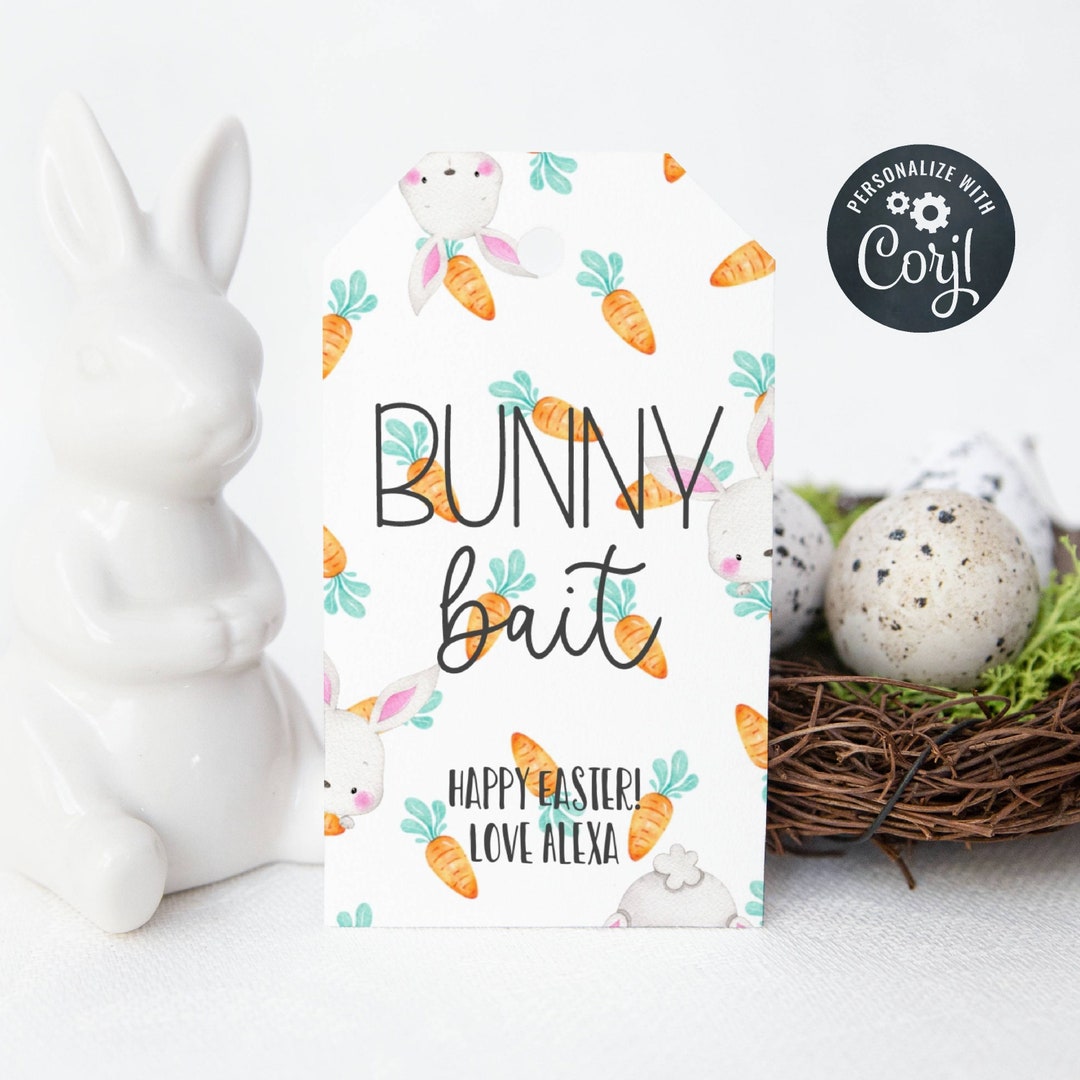 Bunny Bait Gift Tag Template, Printable Carrots Easter Basket Favor ...