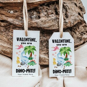 Dinosaur Valentine Gift Tag Template, Printable You Are Dino-mite Tags ...