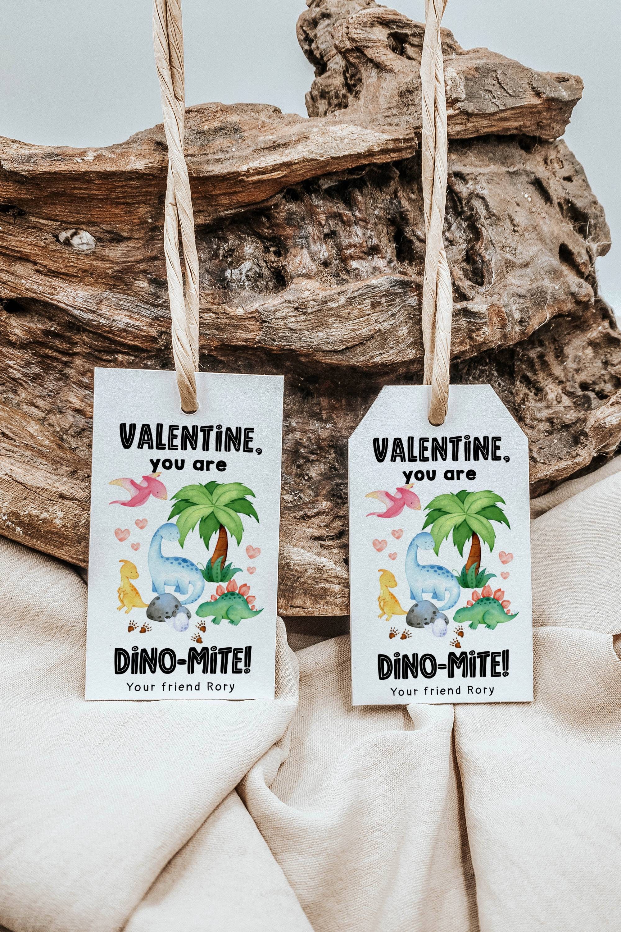 Dinosaur Valentine Gift Tag Template, Printable You Are Dino-mite Tags ...