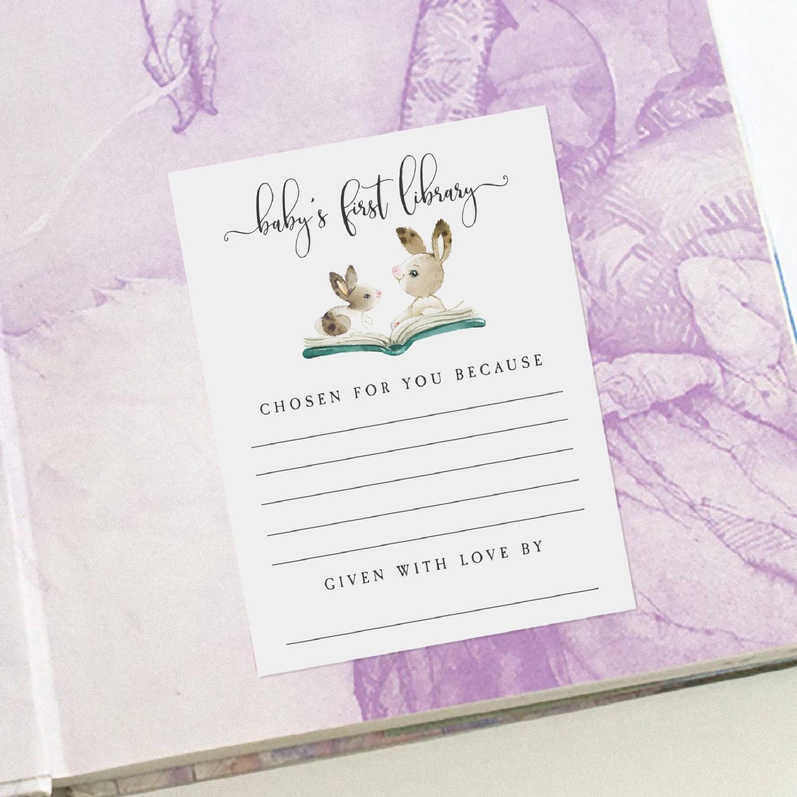 Storybook Book Plate Template, Book Themed Baby Shower, Printable ...