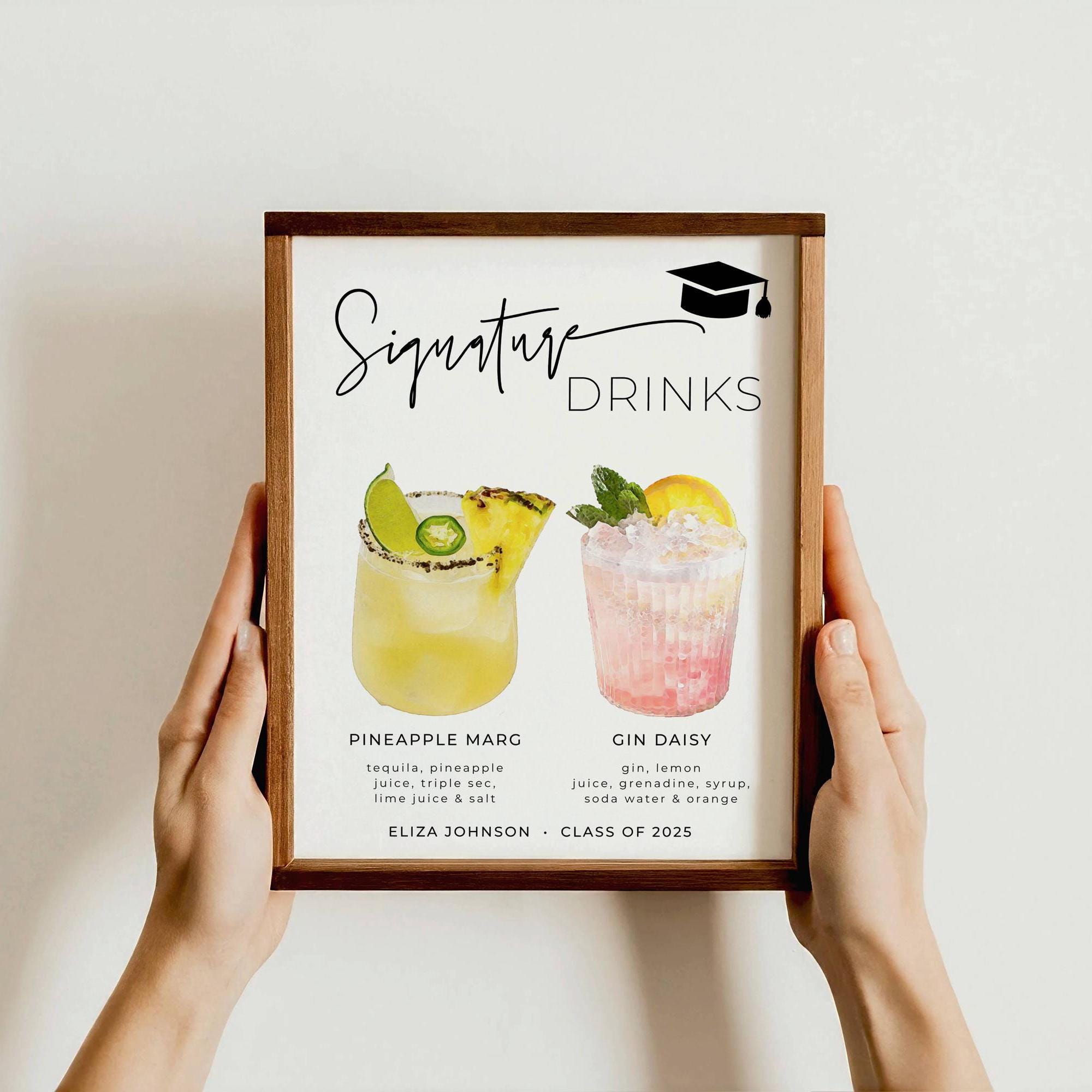 Graduation Signature Drinks Sign Template, Printable Grad Party ...