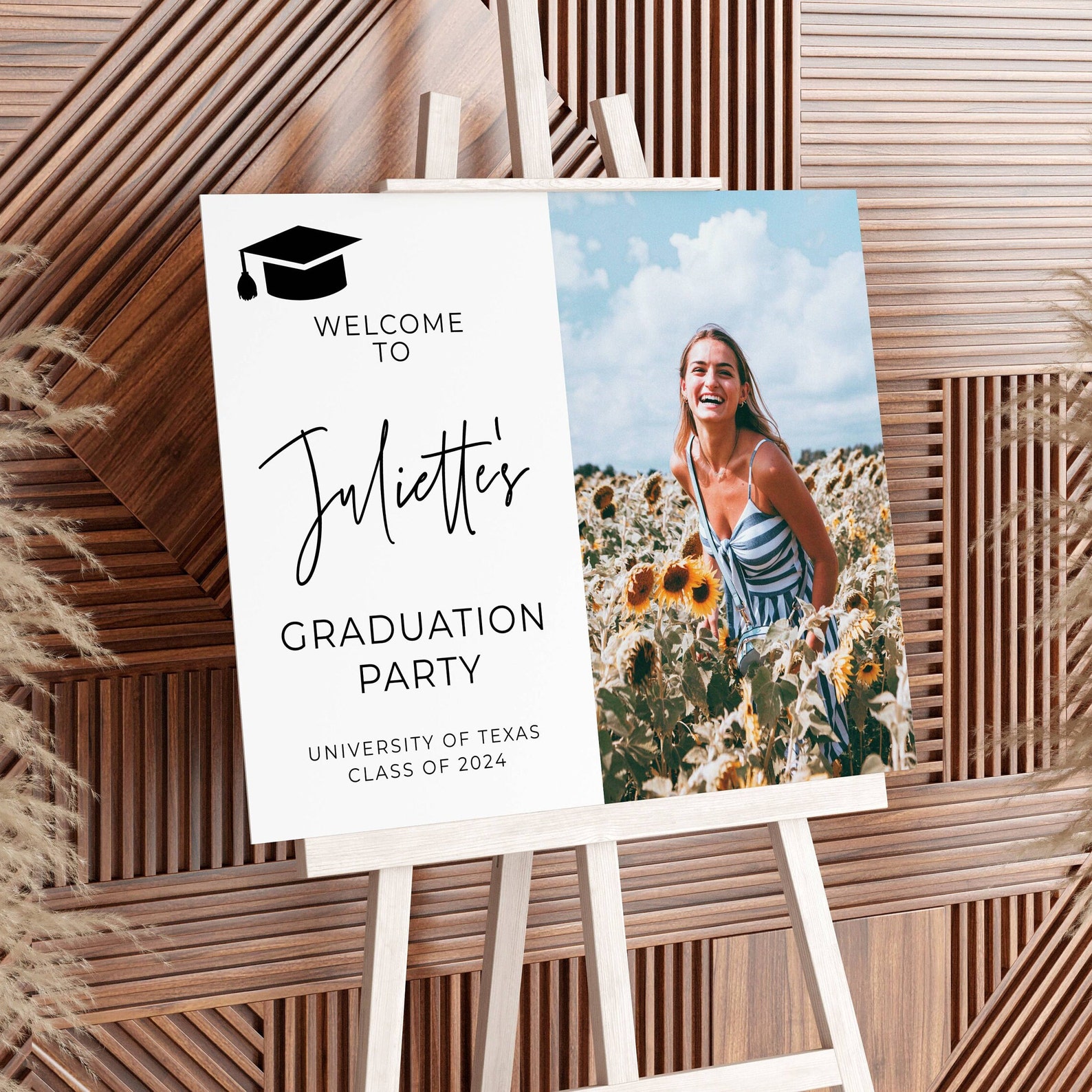 Photo Graduation Welcome Sign Template, Printable Minimalist Graduate ...