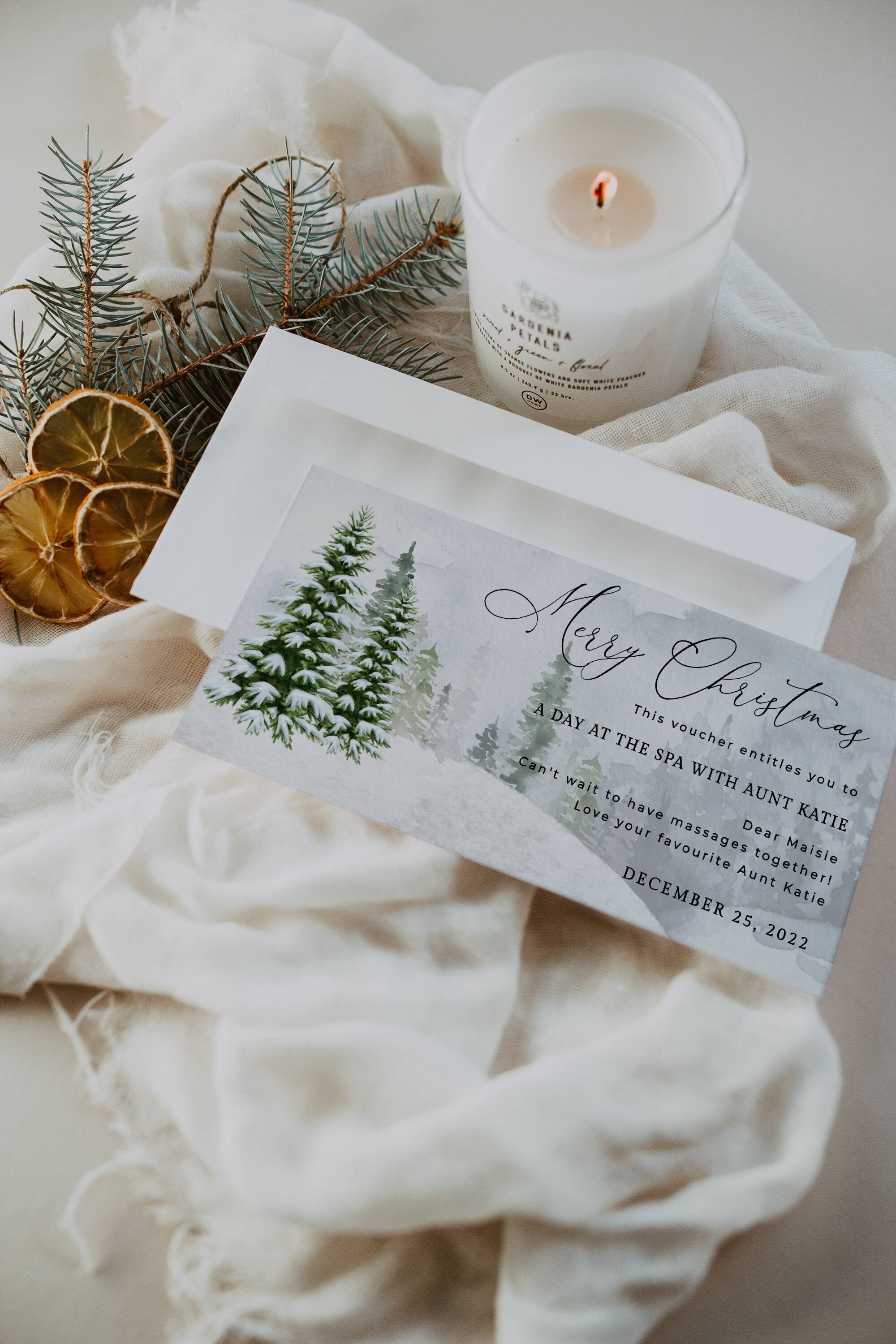 Christmas Gift Certificate Template, Printable Christmas Voucher ...