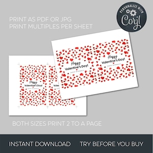 Valentine's Day Chocolate Bar Wrapper Template, Printable Hearts Candy ...