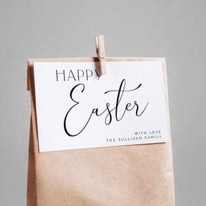 Minimalist Happy Easter Gift Tag Template, Printable Modern Easter ...