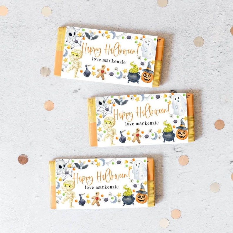 Halloween Candy Bar Wrapper Template, Printable Trick or Treat ...