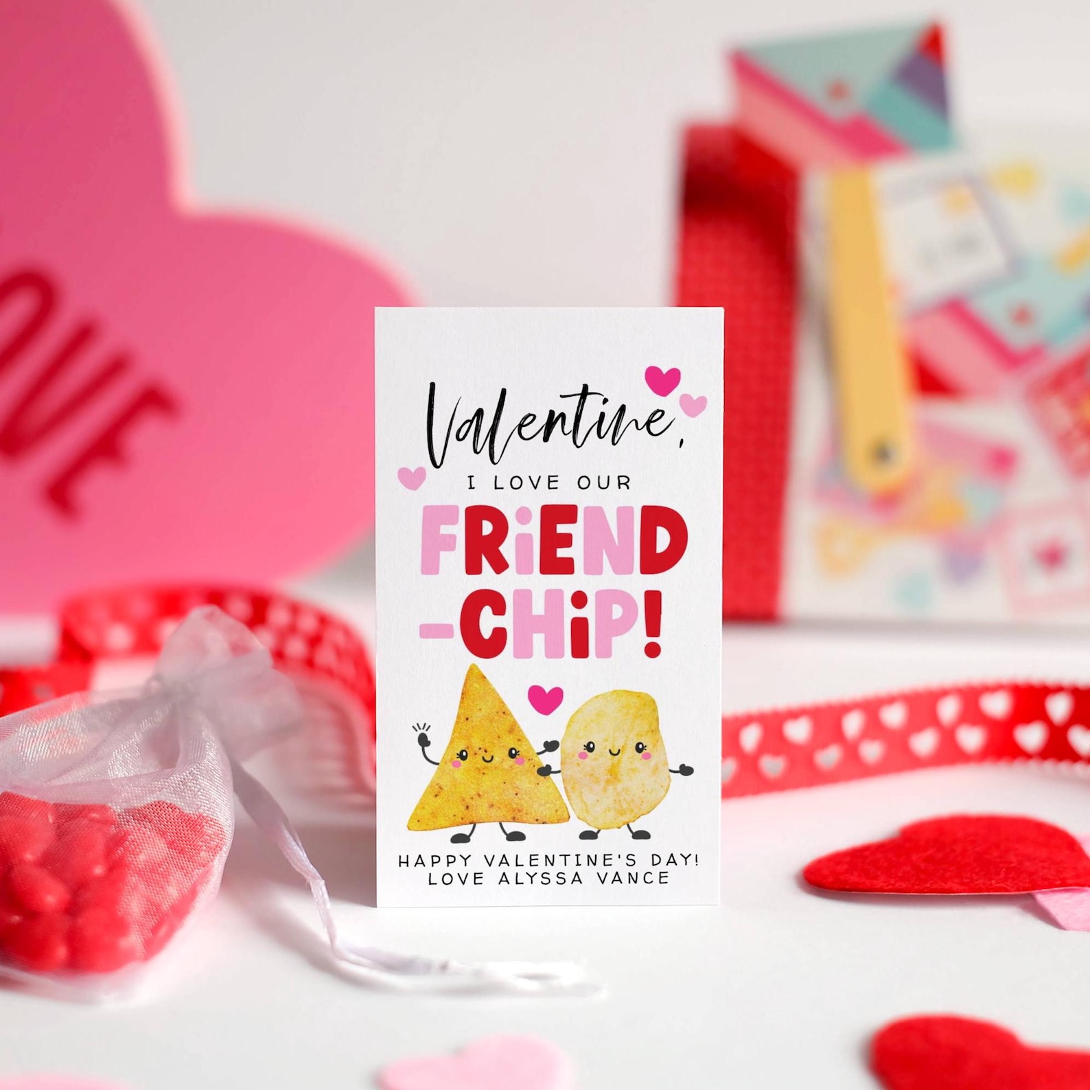 I Love Our Friend-chip Valentine's Day Gift Tag Template, Printable ...
