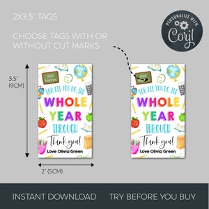 Printable Teacher Appreciation Gift Tag Template, for All You Do the ...
