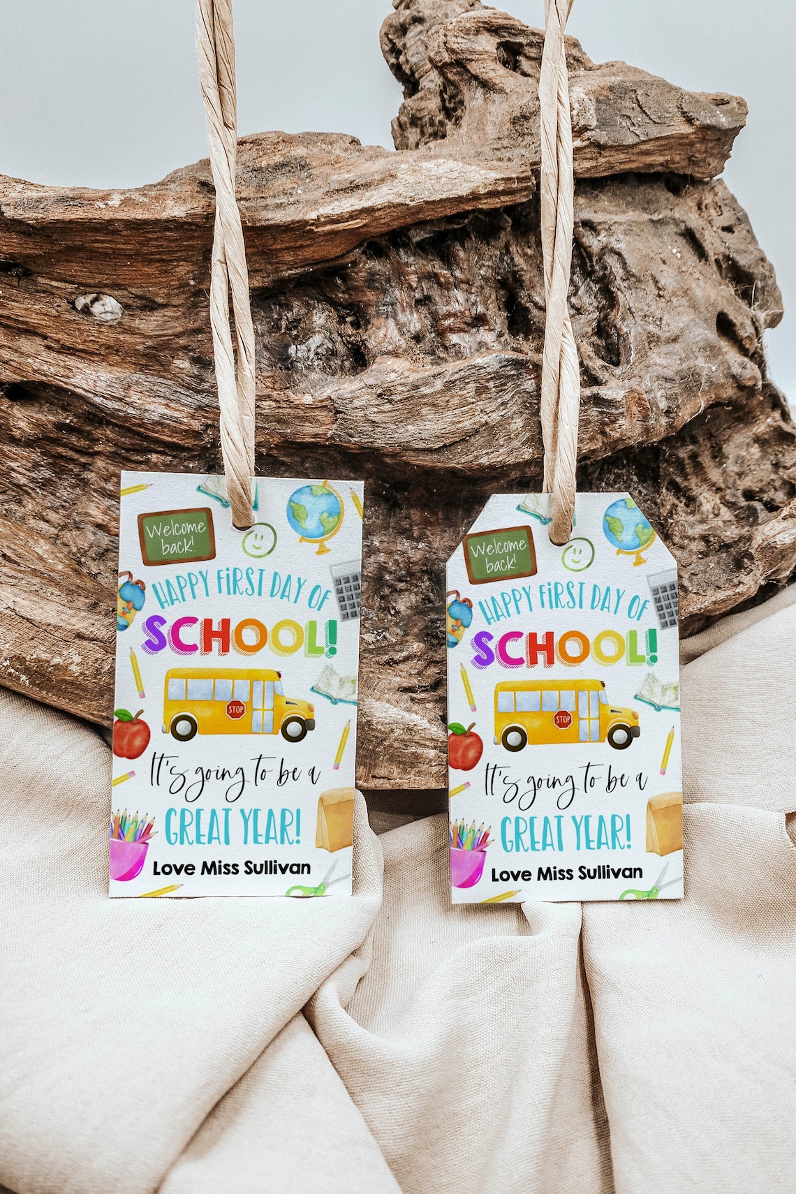 Editable Happy First Day of School Tag Template, Printable Welcome Back ...