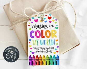 Crayon Valentine Printable - Etsy