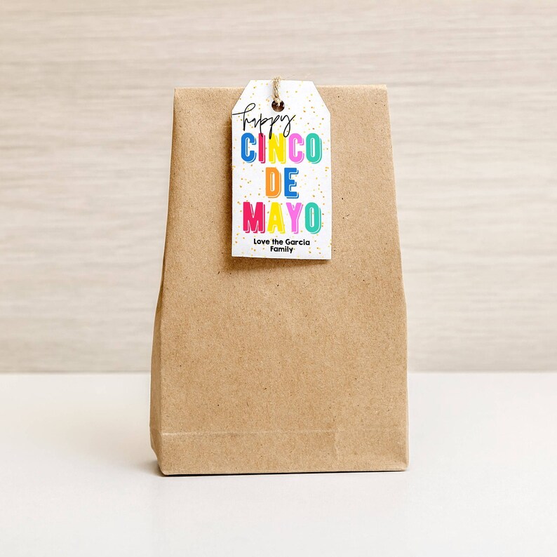Happy Cinco De Mayo Gift Tag Template, Printable 5th of May Favor Tags ...